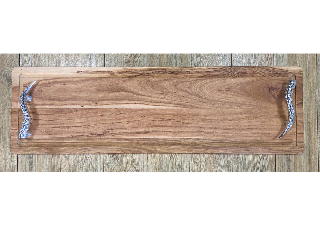Rectangle wooden board, with impala horn style handles – Simpli Simbi