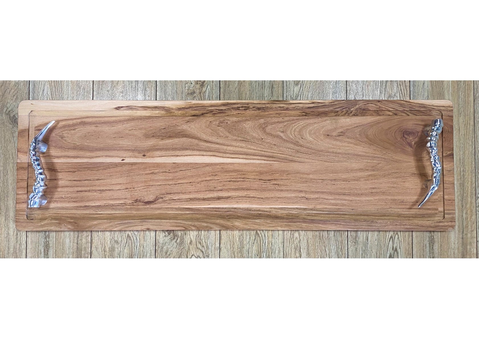 Rectangle wooden board, with impala horn style handles – Simpli Simbi